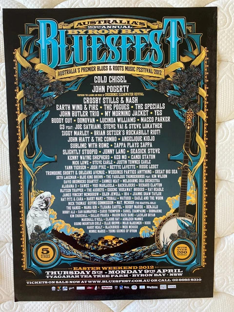 ORIGINAL 2012 BLUESFEST Poster: Cold Chisel: Crosby Stills Nash : Yes ...