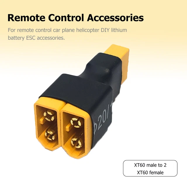 XT60 PARALLEL ADAPTER für RC Auto Flugzeug Akku ESC (XT60 Buchse auf 2 XT60 Stec EUR 3,30 ...