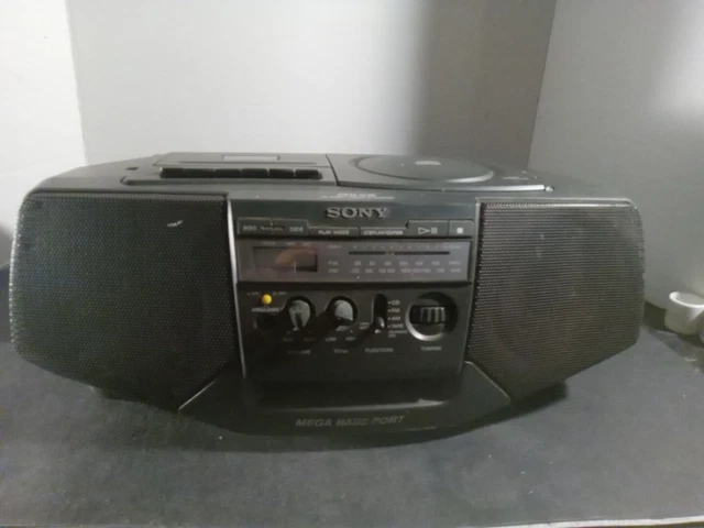 SONY BOOMBOX CFD-V15 CD Radio Cassette Recorder Mega Bass Black Tested ...