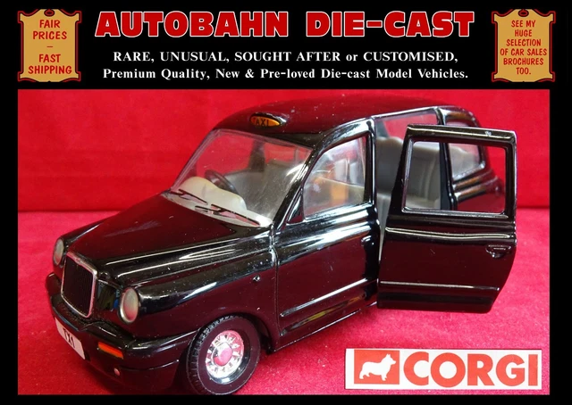 LONDON TAXIS INTERNATIONAL Lti Tx1 Black Cab; 1:36 Scale Diecast Corgi ...