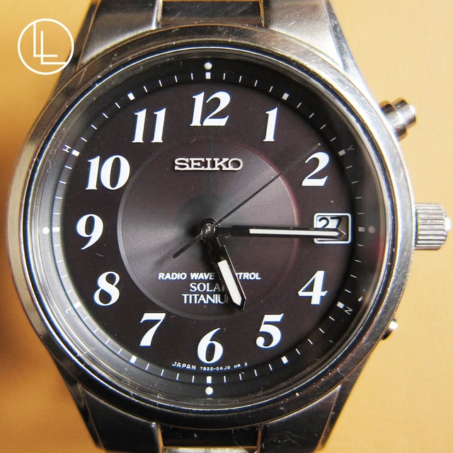 SEIKO 7B42-0AD0 SOLAR Radio Wave Control Titanium Men's Watch £123.29 ...