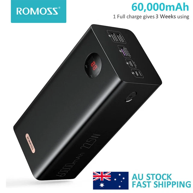 ROMOSS 60000MAH USB C Power Bank,22.5W Fast Charge Portable Charger ...