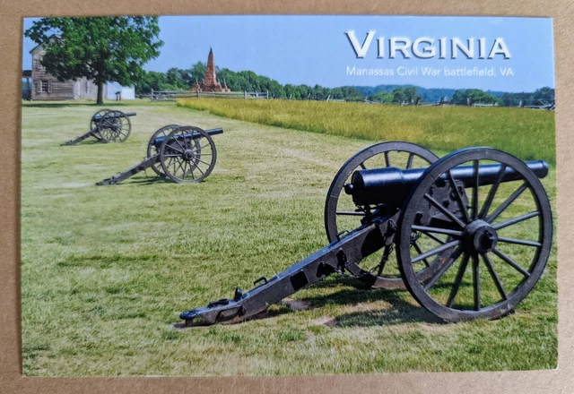 POSTCARD VA: CANNONS at American Civil War Battlefield of Manassas ...