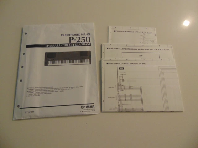 YAMAHA ELECTRIC PIANO P-250 Keyboard Overall Circuit Diagram Schematics ...
