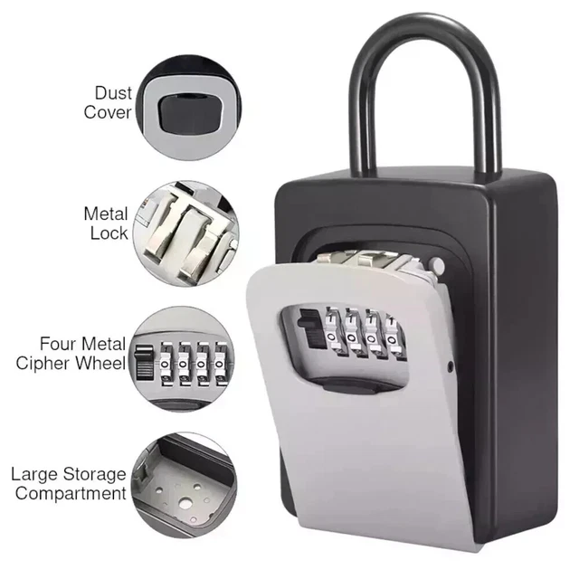 KEY LOCK BOX for Outside-Combination Lockbox for House Key-Portable ...