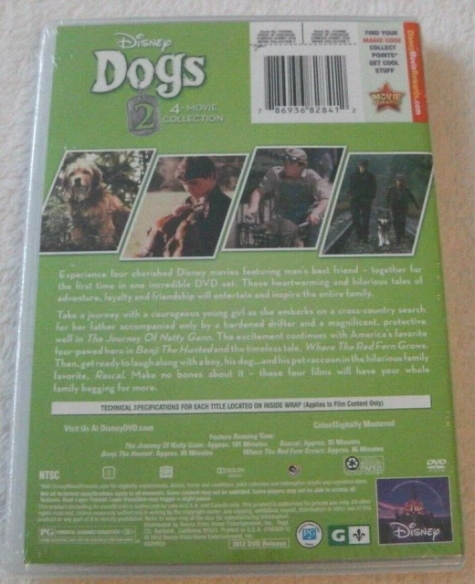 DISNEY - DOGS 2 (DVD, NEW) 4-Movie Collection feat. Benji, Rascal ...