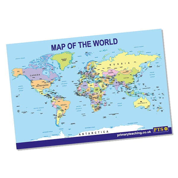 MAP OF THE World Teacher Educational School Classroom Childrens Poster ...