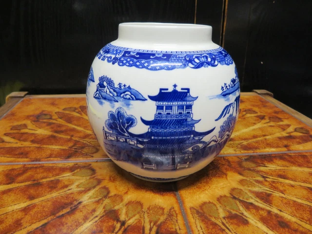 RINGTONS TEA CADDY /Ginger Jar - Made by Sadler, Chinese Willow Design ...
