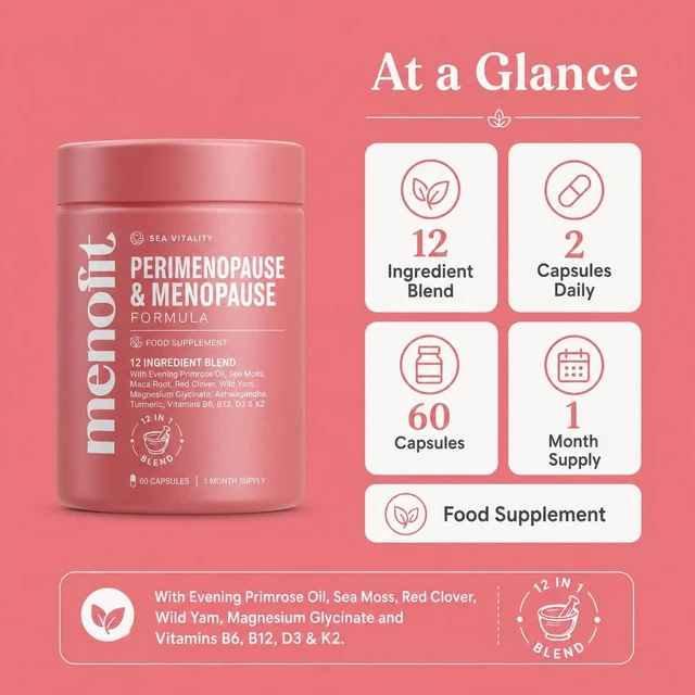 PERIMENOPAUSE & MENOPAUSE Formula Capsules - 12 in 1-60 Capsules ...