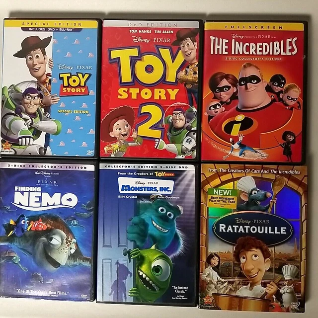 DISNEY PIXAR DVD Lot Toy Story 1 & 2 Incredibles Nemo Monsters Inc Ratatouille £14.31 - PicClick UK
