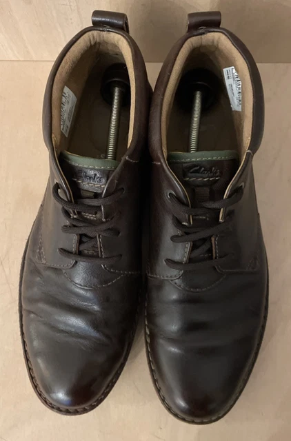 CLARKS MENS EDGEWICK Mid Brown Leather Oily Boots , Cushion Soft , UK ...