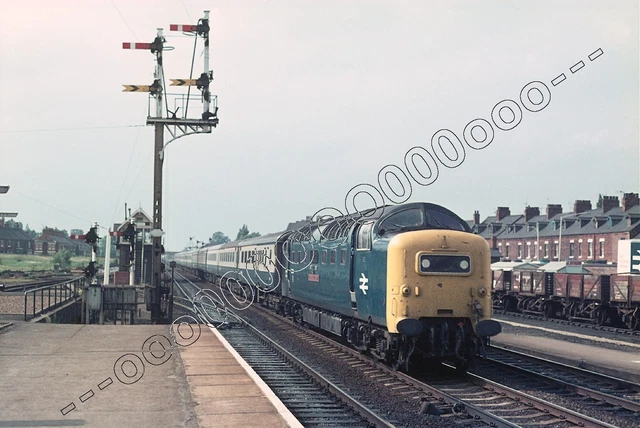35MM ORIGINAL COLOUR SLIDE OF CLASS 55 RACING THROUGH RETFORD IN SUMMER ...