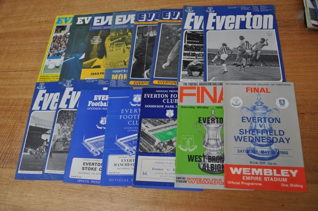 EVERTON FC, FOOTBALL programmes , bundle plus FA cup finals, 1957-82 ...