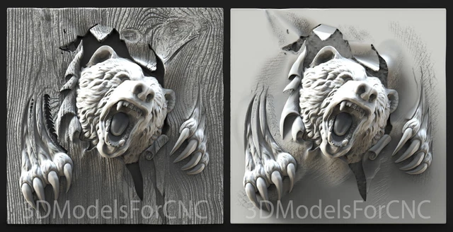3D MODEL STL File for CNC Router Laser & 3D Printer Bear 2 Pack £4.13 ...
