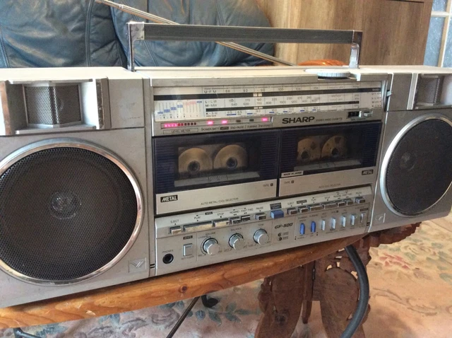 SHARP GF-500E VINTAGE Double Cassette Tape Recorder/Radio Japan 1982 £ ...