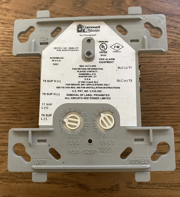 GAMEWELL-FCI AMM-2IF FIRE Alarm Addressable Dual Monitor Module $25.00 ...