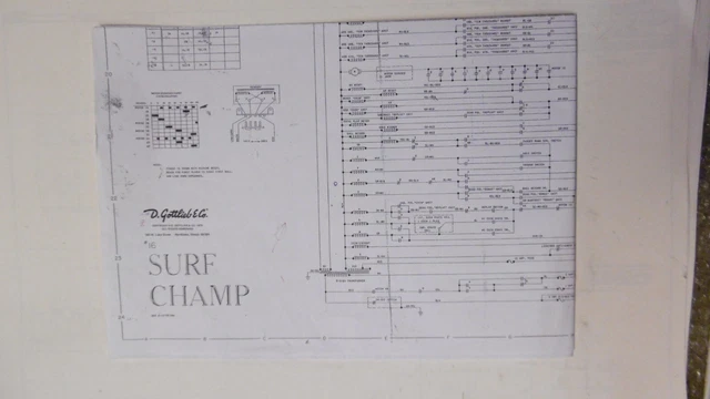 SCHÉMA DE FLIPPER Gottlieb: SURF CHAMP EUR 17,50 - PicClick FR