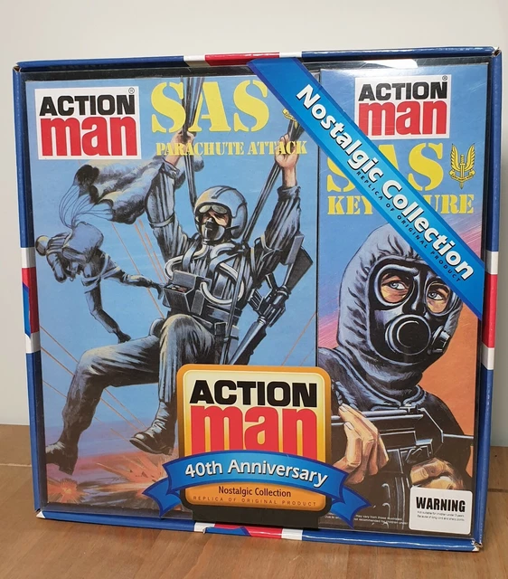 ACTION MAN 40TH Anniversary SAS Trooper Key Figure & parachute attack ...