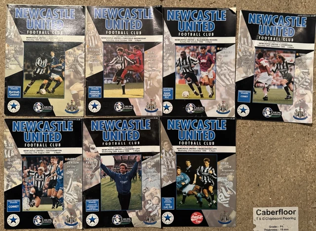 7 X NEWCASTLE United 1994/95 Home Programme Bundle, Excellent Condition ...