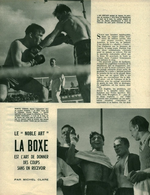DOCUMENT ANCIEN MARCEL Cerdan la boxe 1955 issu de magazine EUR 24,99 ...