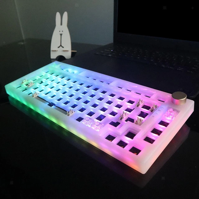 DIY MECHANICAL KEYBOARD Hot Swappable Mechanical Keyboard Shell White £ ...