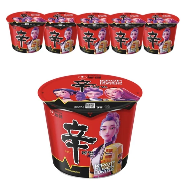 (K-POP DEMON HUNTERS)SHIN Ramyun Cup Noodles 114g × 6 | Fast Shipping £ ...