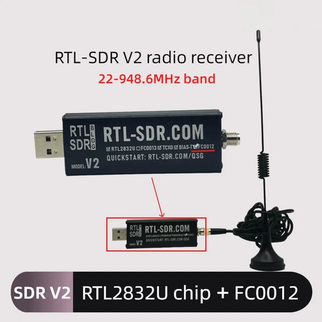 SDR SOFTWARE-DEFINED RADIO Receiver RTL-SDR V2 RTL2832U Equipped ...