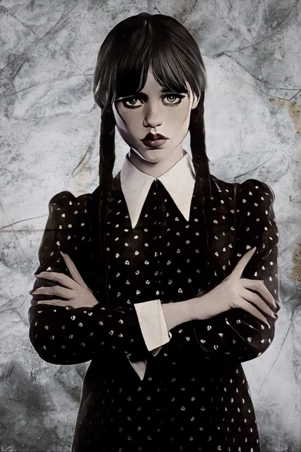 WEDNESDAY ADDAMS JENNA ortega Addams Family/Tim Burton Netflix A4 ...