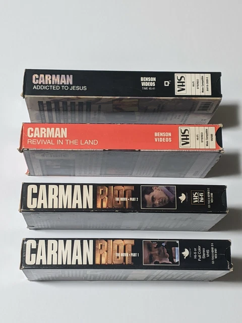 RARE CARMAN VHS Lot - Riot - Addicted To Jesus - Revival - Christian ...