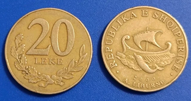 🇦🇱 ALBANIA 🇦🇱 Republika E Shqiperise Coin Moneta 10 Leke 2000 Da ...