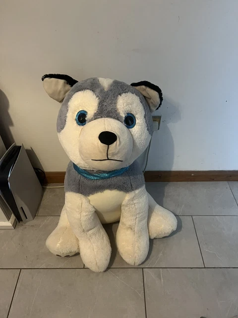GIANT HUSKY PLUSH Dog Soft Toy– HB Leisure Gray&Cream,blue £47.50 ...