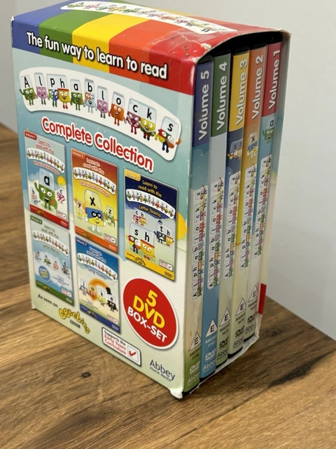 ALPHABLOCKS COMPLETE COLLECTION DVD Box Set - Vol 1-5 CBeebies Phonics ...