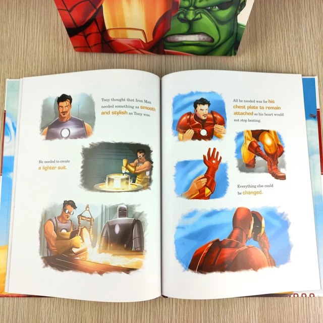 MARVEL BOOK SET Spiderman / Iron Man / Hulk 9-12 Yrs Box of 3 Origin ...