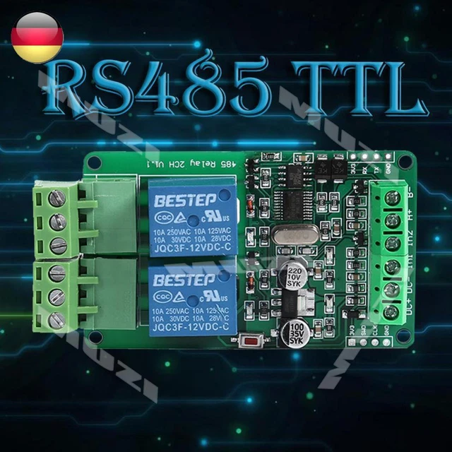 Modbus Rtu 2 Way Relay Module Ttlrs485 Interface Communication With Indicator Eur 559