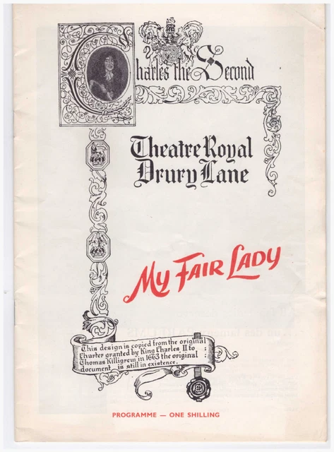 MY FAIR LADY Tonia Lee Theatre Royal Drury Lane London Programme 1958 £ ...