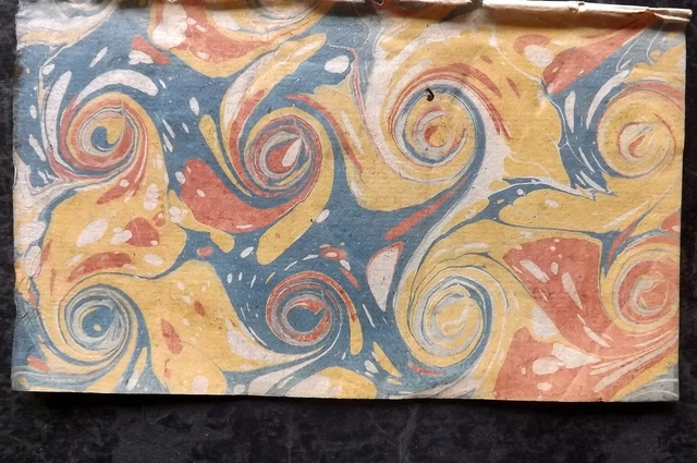 OLD PAPER BOOKBINDING 1730 Marble End Paper Sheet, 12mo, French Good ...