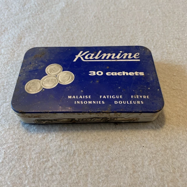 BOITE ANCIENNE OLD box - 30 CACHETS KALMINE - PHARMACIE - PILLS - B EUR ...
