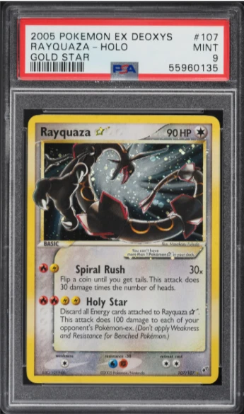 2005 POKEMON GOLD Star Rayquaza EX Deoxys Ultra Rare Holo Card #107 PSA ...