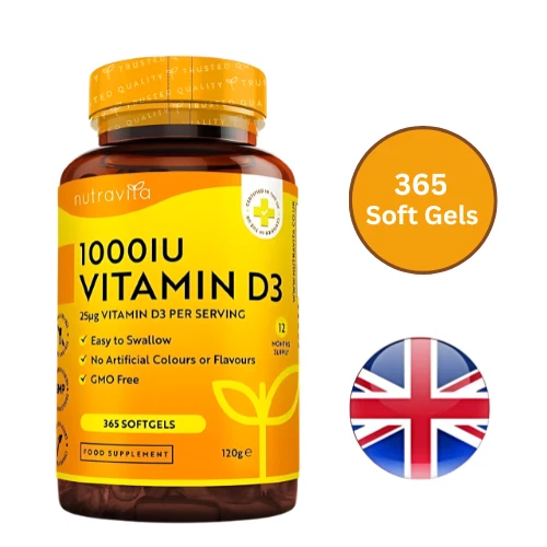 VITAMIN D3 1000 IU 365 Softgel Capsules GMO Free Easy to Swallow £9.99 - PicClick UK