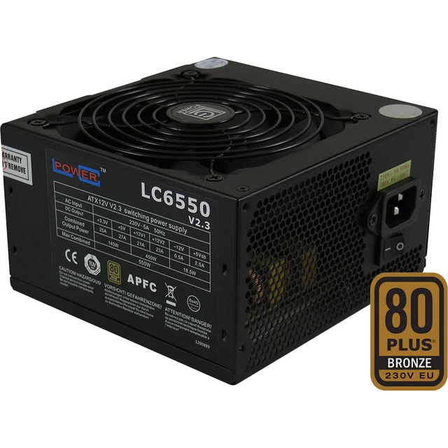 LC-POWER LC6550 V2.3, ATX-Netzteil Super-Silent-Serie, 550W, 80+ BRONZE ...