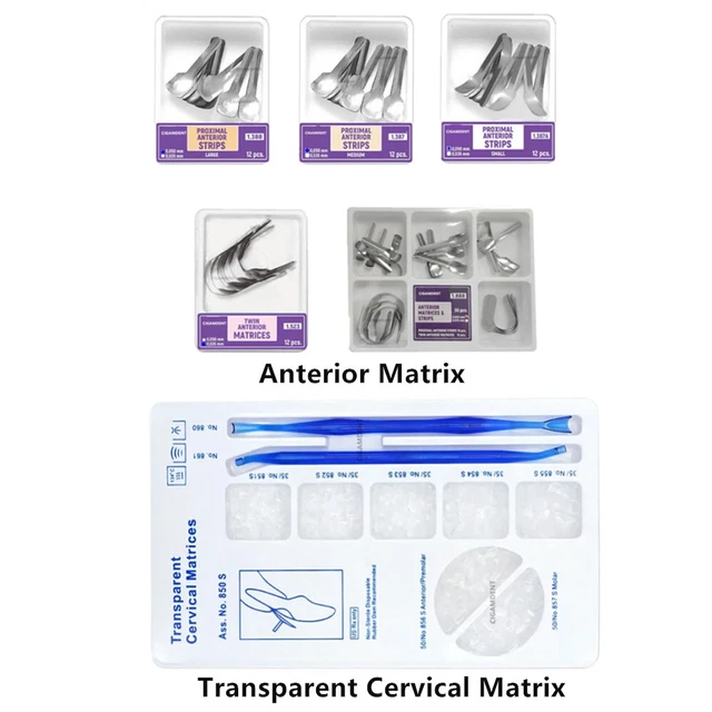 DENTAL TRANSPARENT CERVICAL Matrices Anterior Sectional Contoured ...