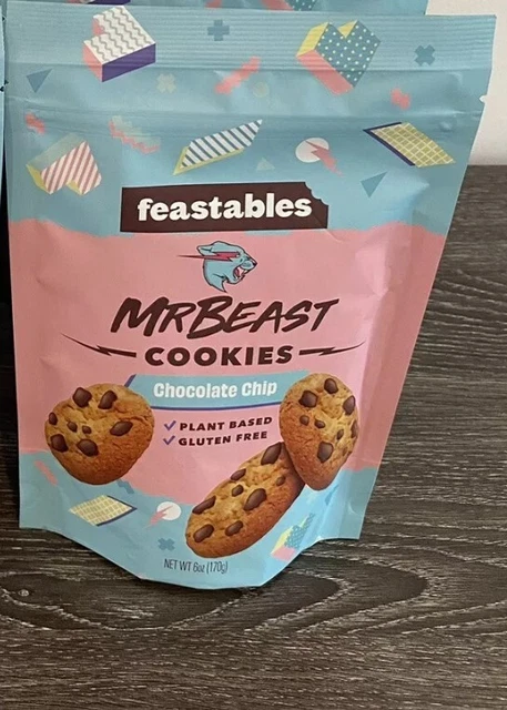 MR BEAST FEASTABLES CHOCOLATE CHIP Plant Based Gluten Free Cookies 6 oz ...