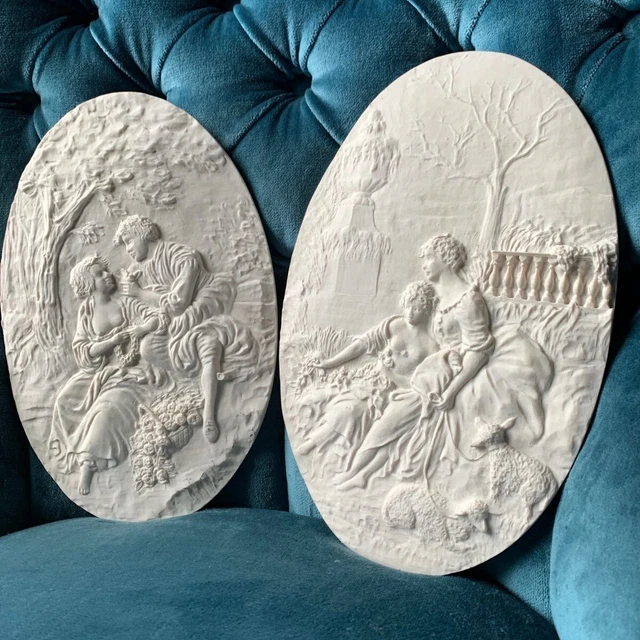 BAS RELIEFS MÉDAILLONS en platre XXème siècle EUR 200,00 - PicClick FR