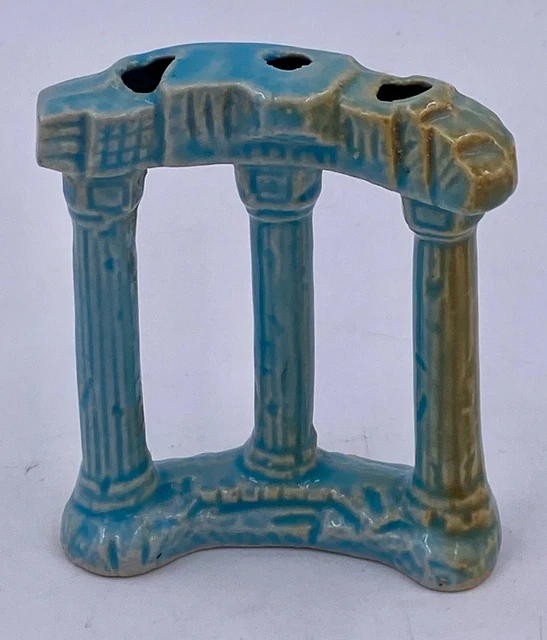 VINTAGE JAPAN AQUA and Tan Columns Fish Aquarium Figurine - 4" tall ...