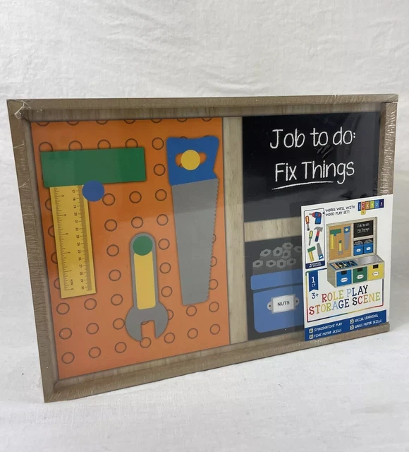 NEW TOOL BOX Role Play Wood Storage Scene Set Pretend Horizon Group $16 ...