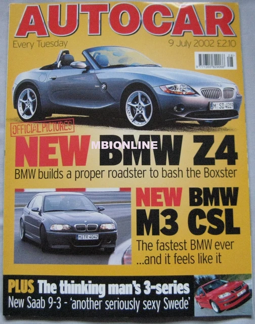 AUTOCAR MAGAZINE 9/7/2002 featuring Ferrari Enzo, BMW M3 CSL, SAAB 9-3 ...