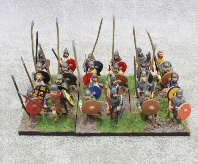 25MM DARK AGES metal SAXON INFANTRY x24 Painted Saxons Welsh Scots ...