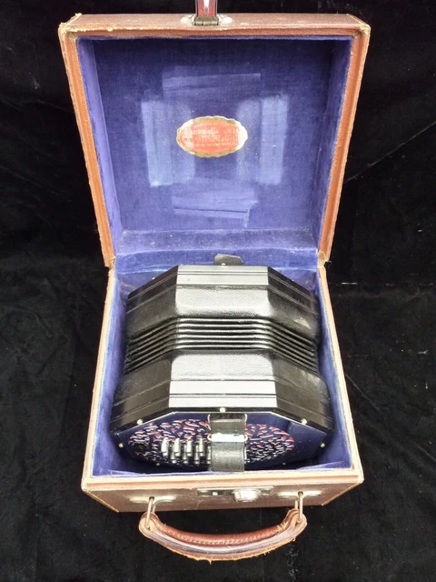 RARE CONCERTINA WHEATSTONE 57 Boutons Serial Number 36383 Etat Superbe ...