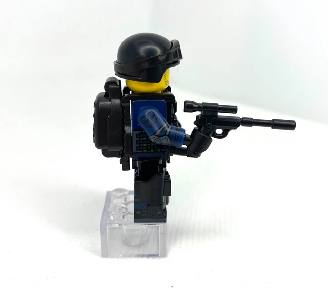 LEGO SWAT MINIFIGURE Machine Gun Police Officer (Pick Your Own) Custom ...