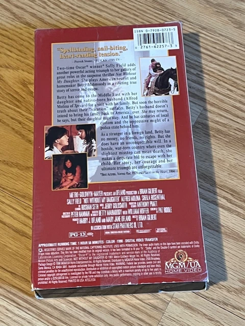 MGM/UA MOVIE TIME VHS "Not Without My Daughter" Starring Sally Field £5 ...